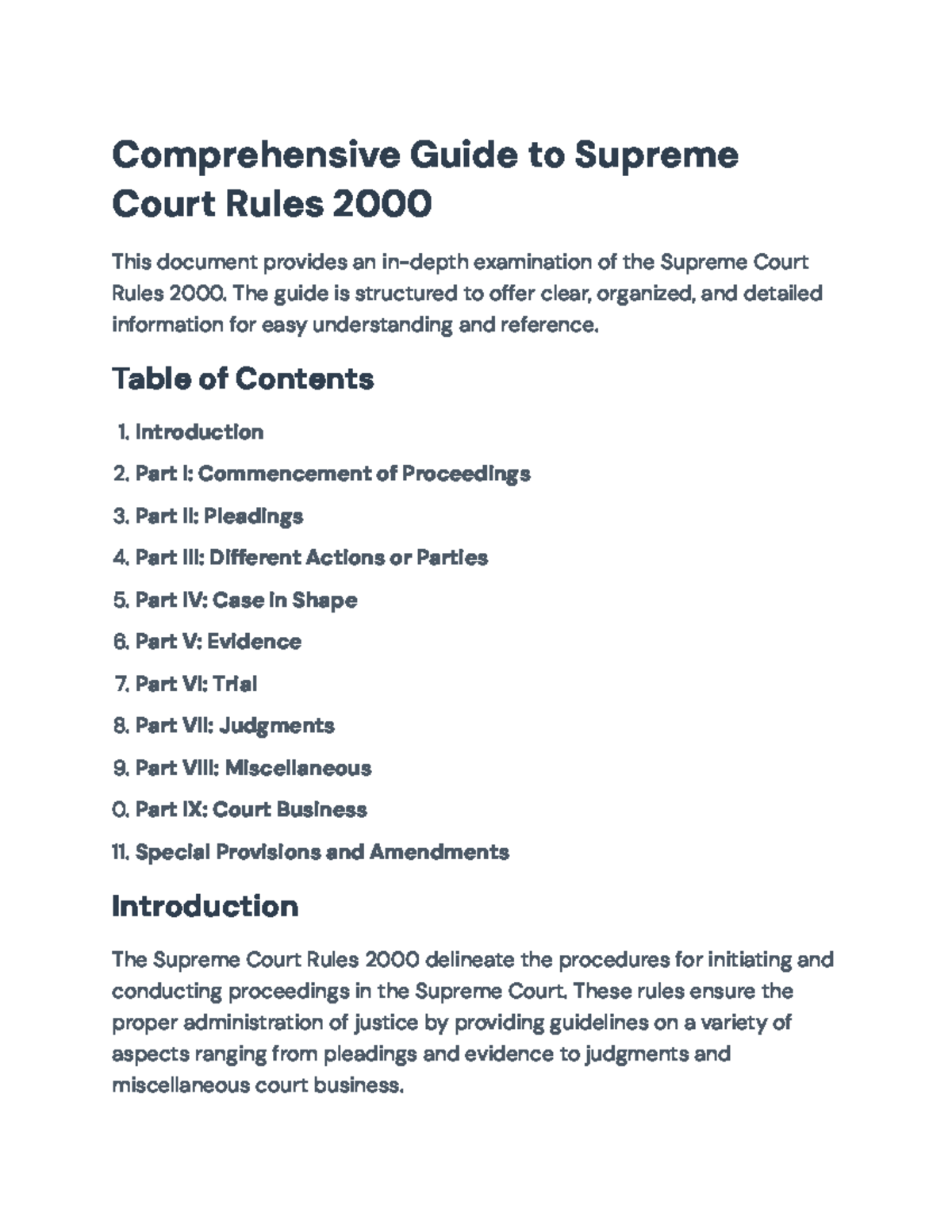 Comprehensive Guide to Supreme Court Rules 2000: Procedures Explained ...