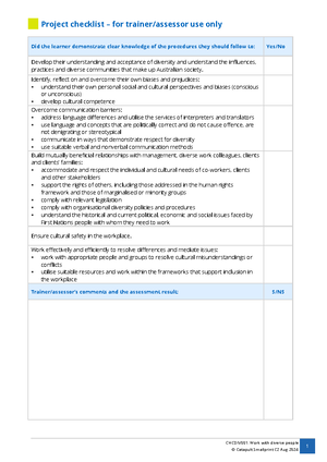 CHCCCS031 Practical Assessment Guide for Individualised Support Skills ...