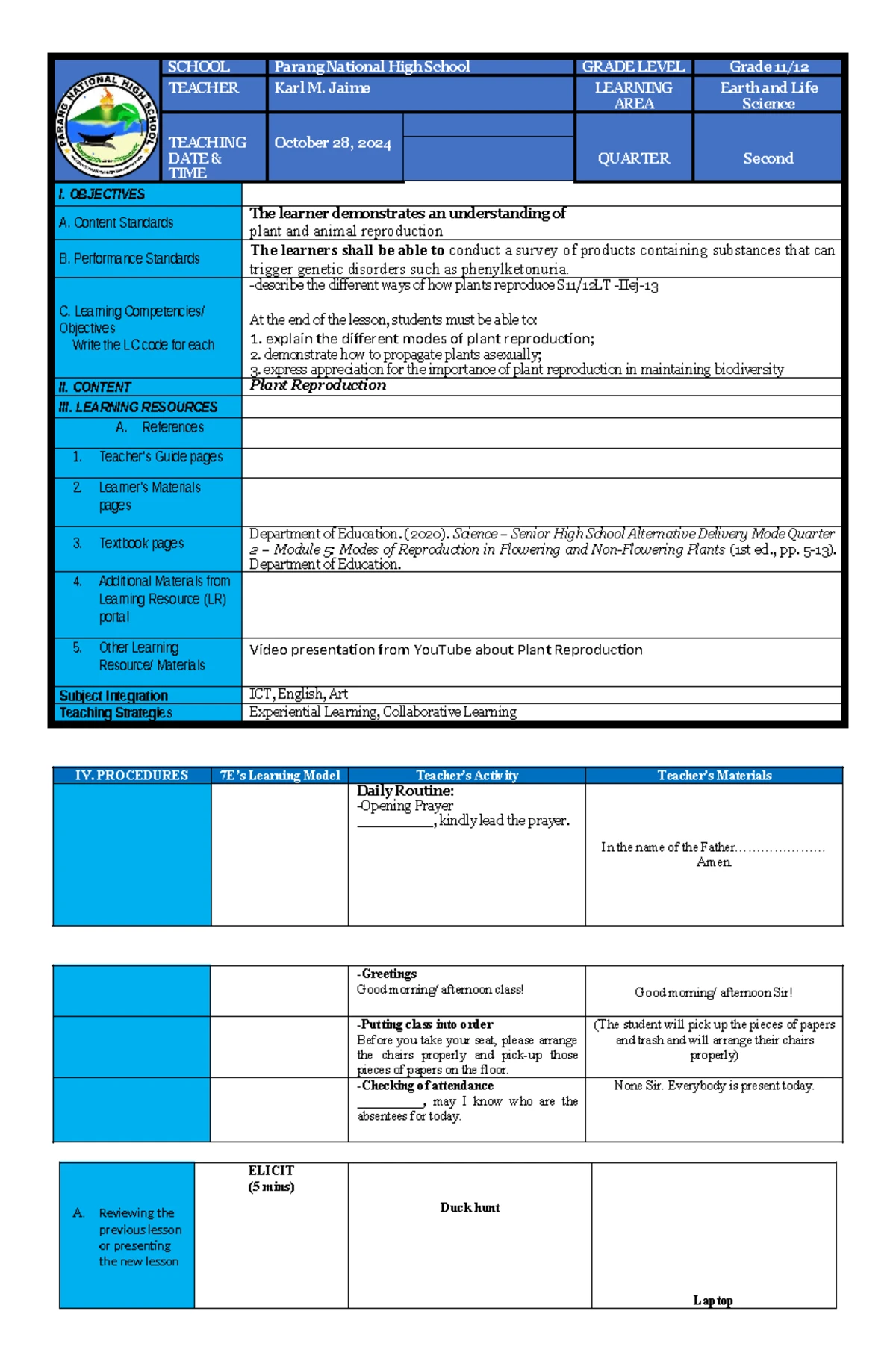 Continental Drift Theory: Key Evidences - S11/12ES - Id - Lesson Plan ...