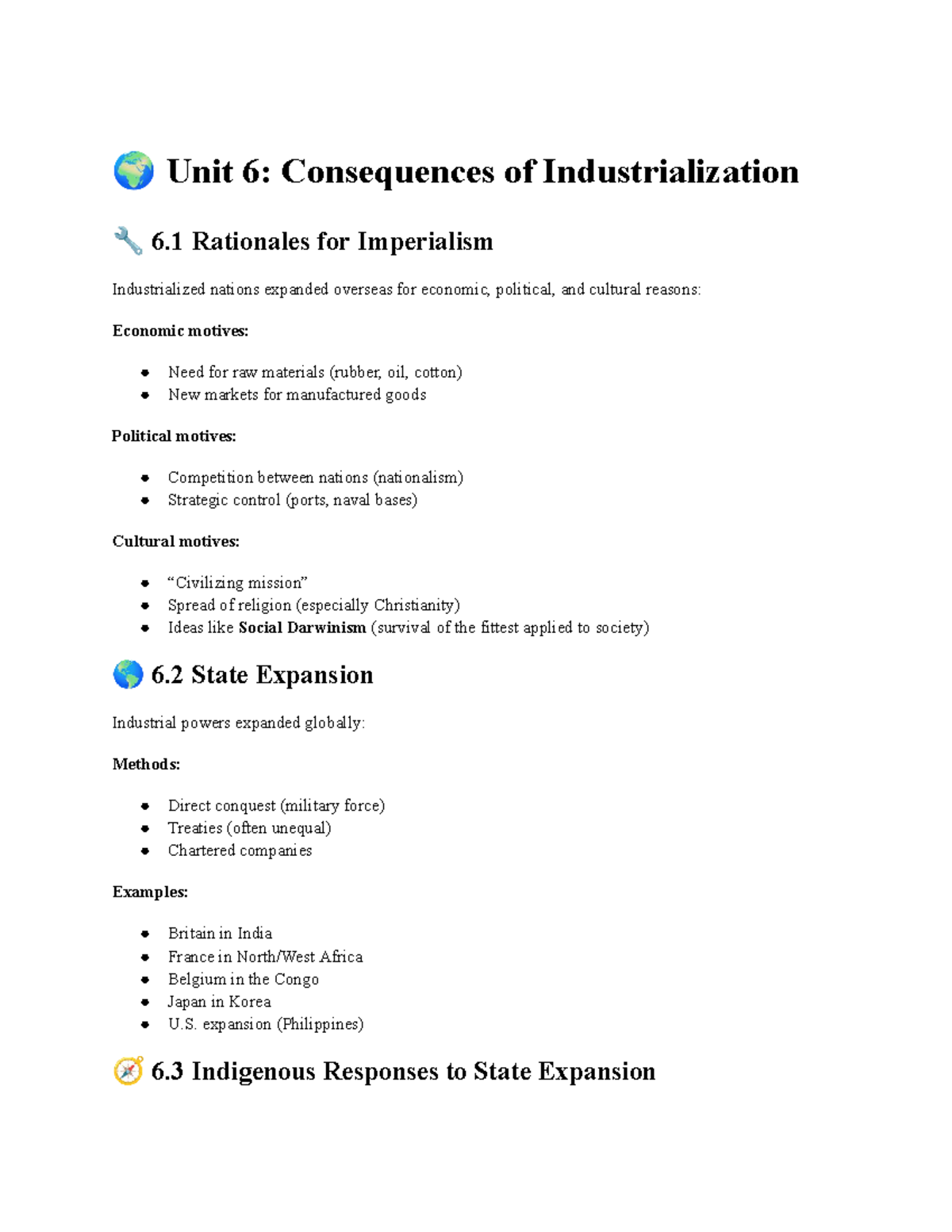 AP World History Unit 6: Consequences of Industrialization and ...