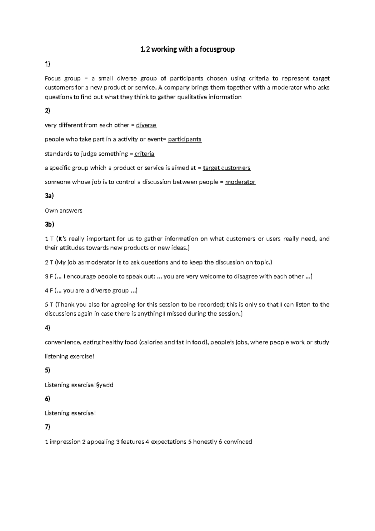Engels Grammar - Summary of Focus Group Techniques and Exercises - Studocu