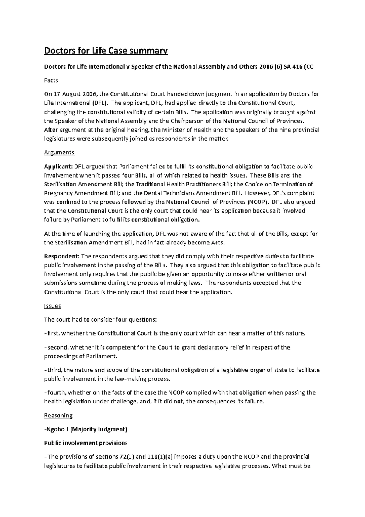 Carmichele v Minister of Safety and Security 2001 (case summary ...