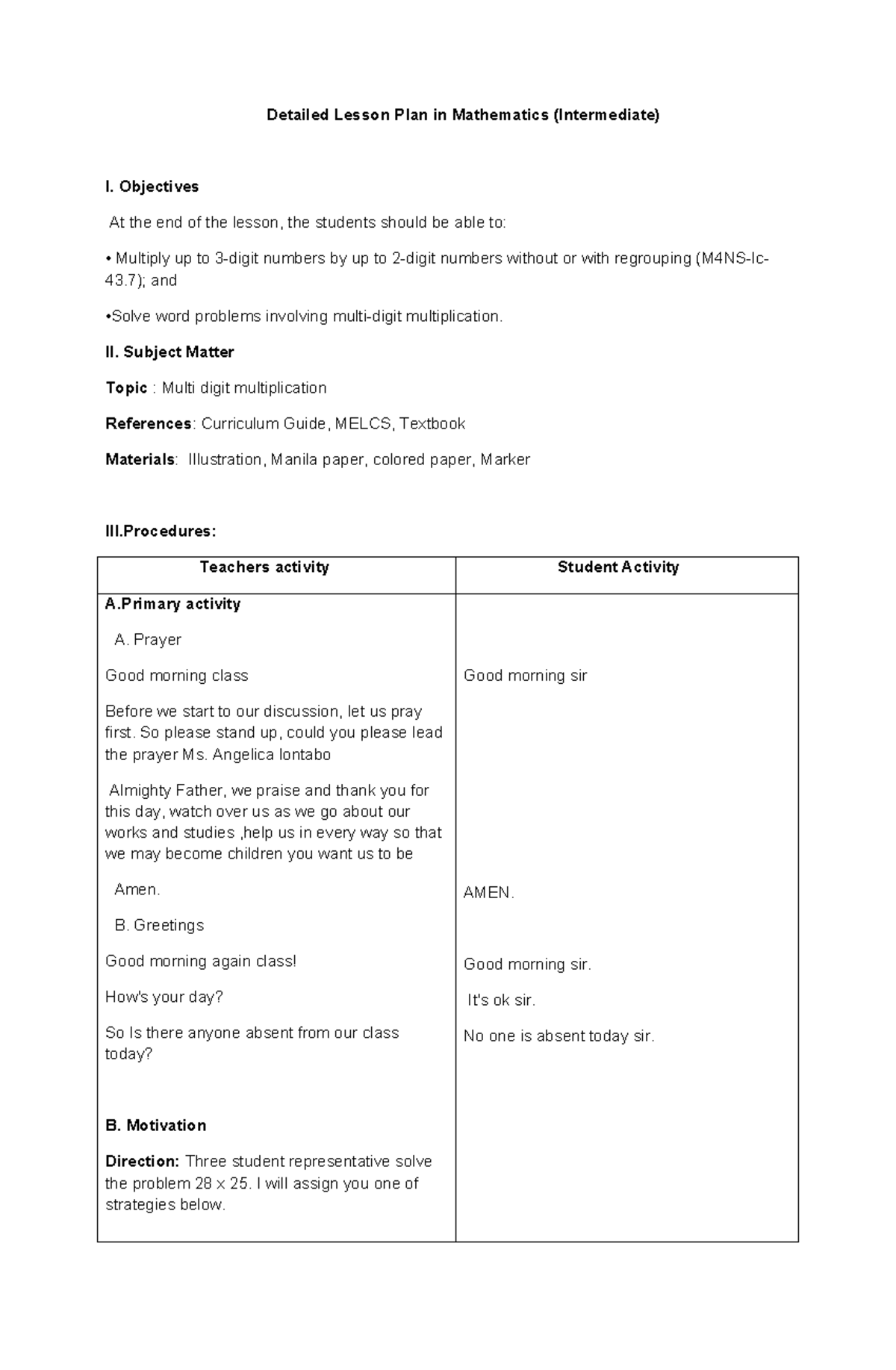 Detailed-lesson-plan - Detailed Lesson Plan in Mathematics ...
