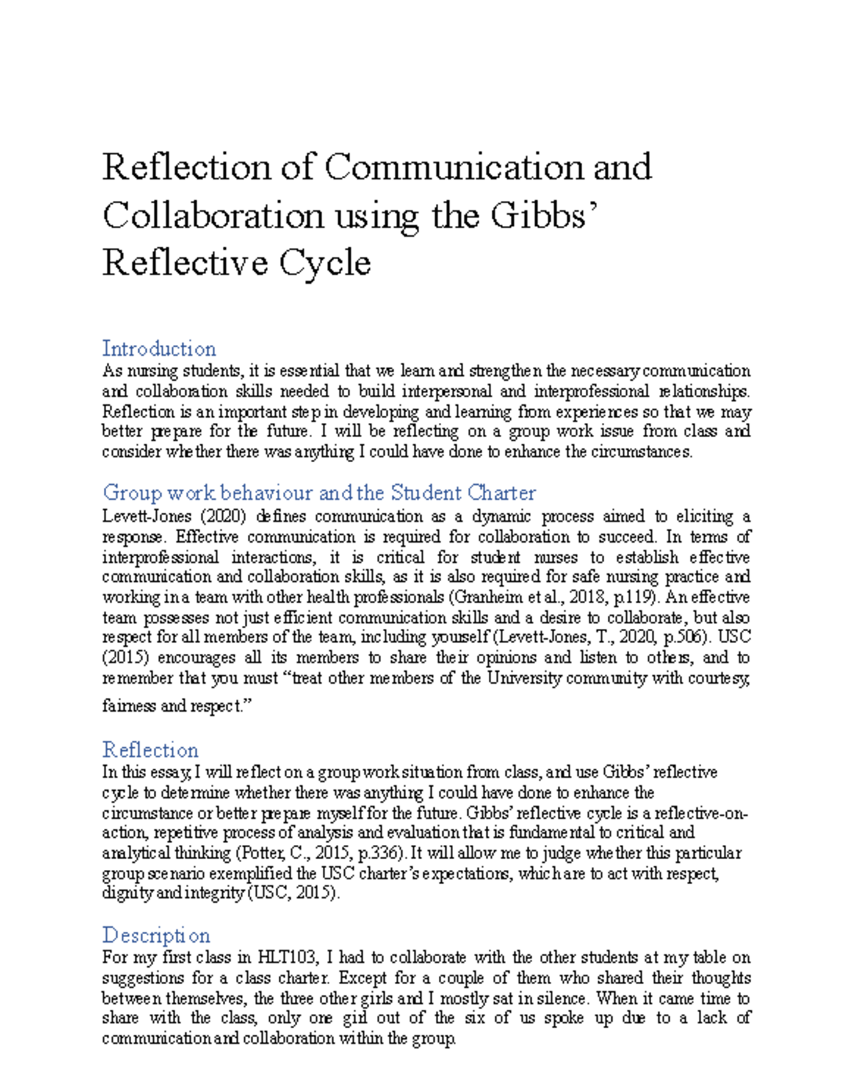 HLT103 Task 3 - Reflective Analysis on Communication and Collaboration ...