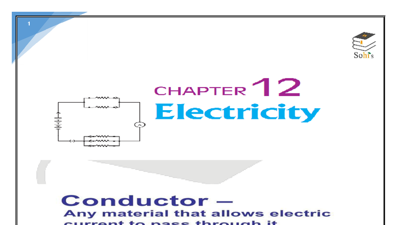 Electricity Chapter Notes (Course Code: 1 2) - Studocu