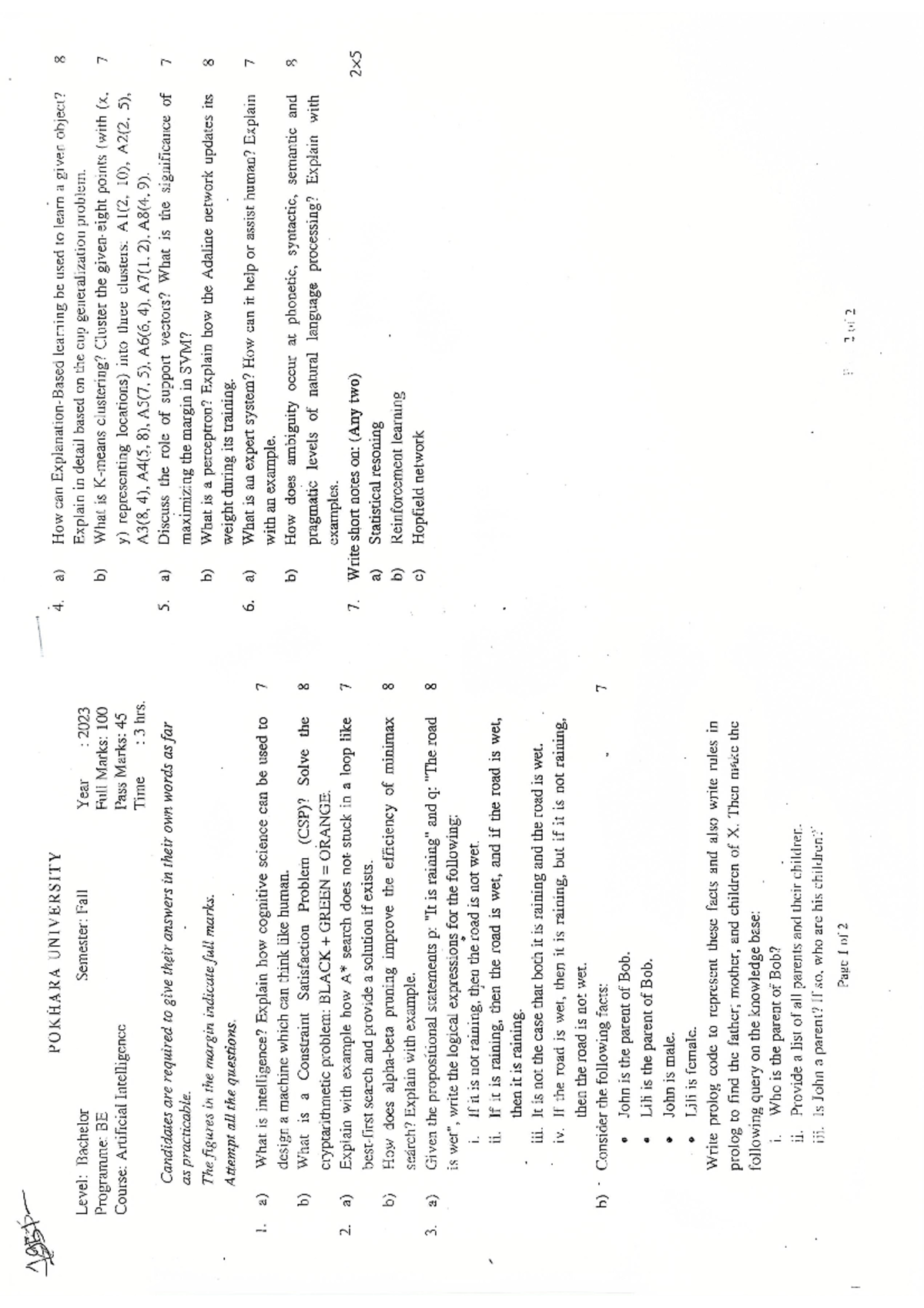 POKHARA UNIVERSITY BE AI Past Questions - Bachelor Fall Semesters 2017 ...