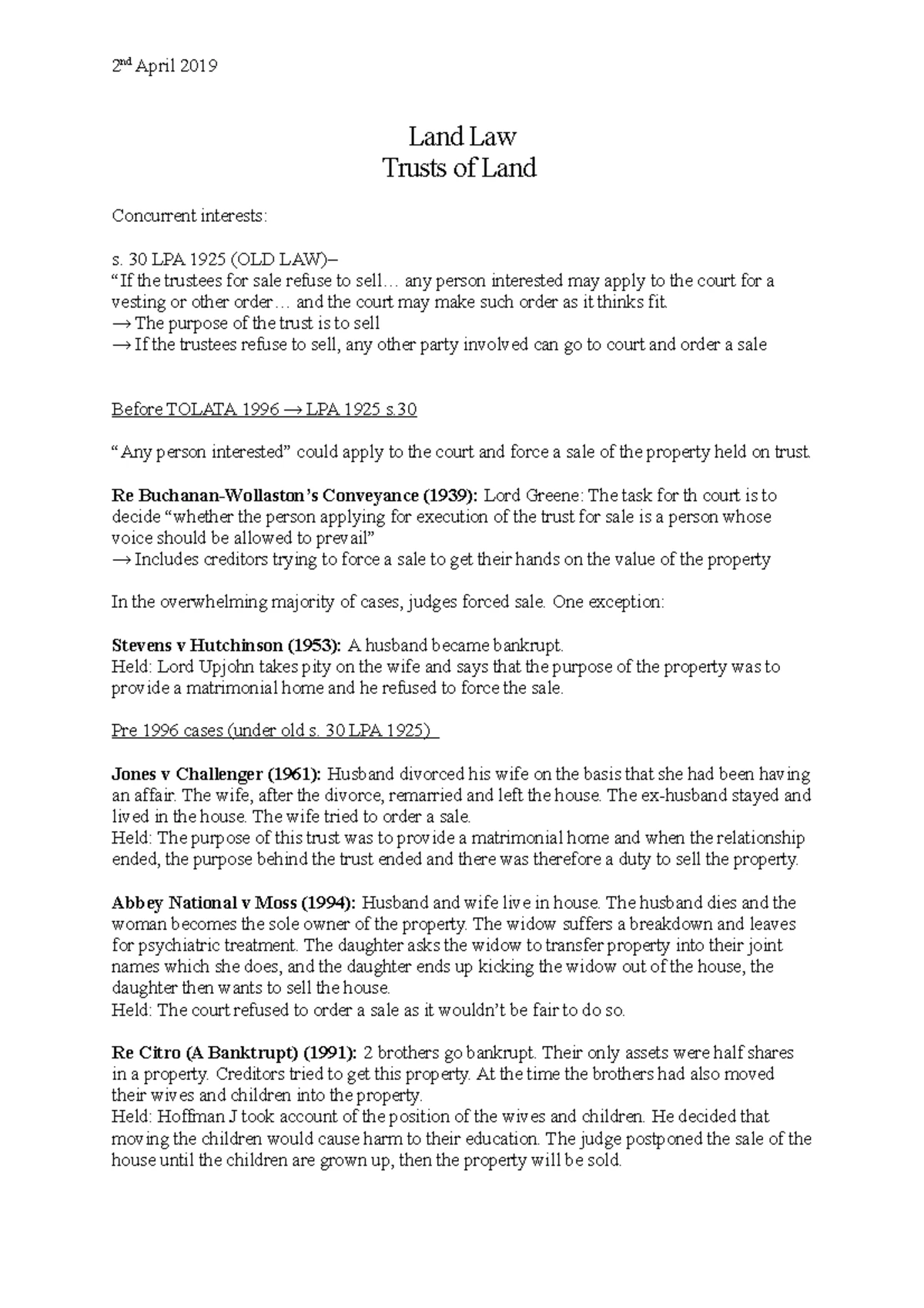 Land Law Lecture 8 Part B - That includes such things as the permanence ...