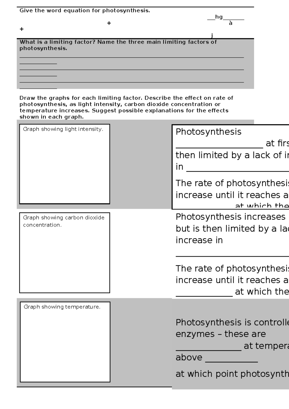 Photosynthesis Limiting Factors: Equations, Graphs & Explanations ...