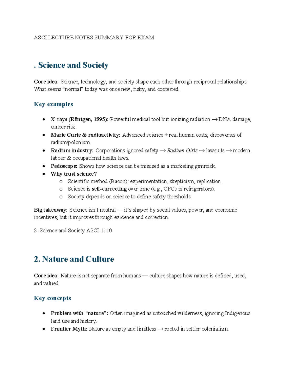 ASCI LECTURE NOTES SUMMARY FOR FINAL EXAM - Studocu