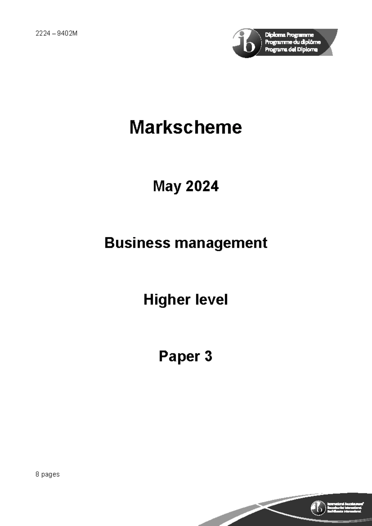 IB Business Management Paper 3 Info - Paper 3 (1 hour and 15 minutes ...