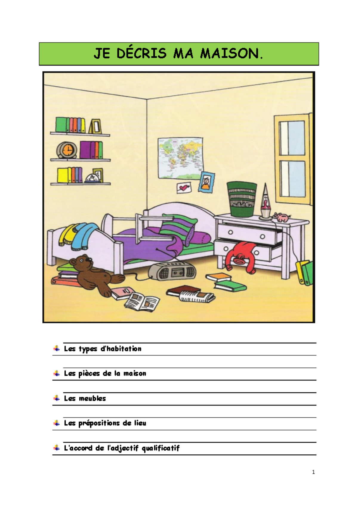 JE DÉCRIS MA MAISON - Activités et Exercices FLE A1 - Studocu