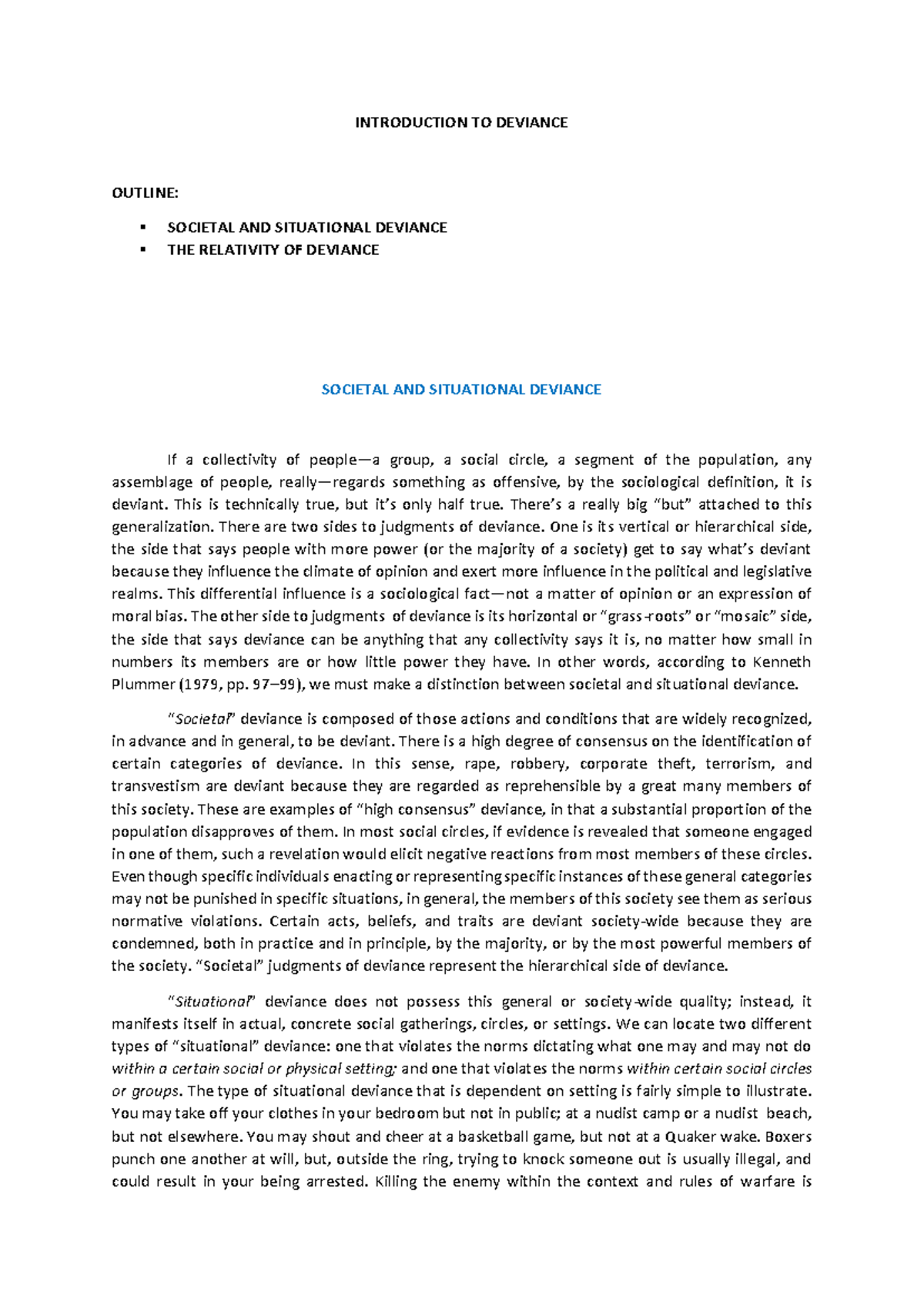 Understanding Societal & Situational Deviance: A Sociological ...