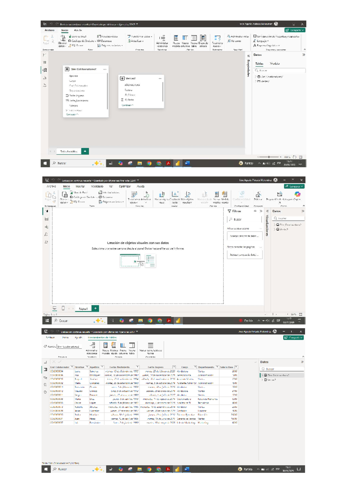 3 Principales Vistas en Power BI: Guía para Dim_Colaboradores2 y ...