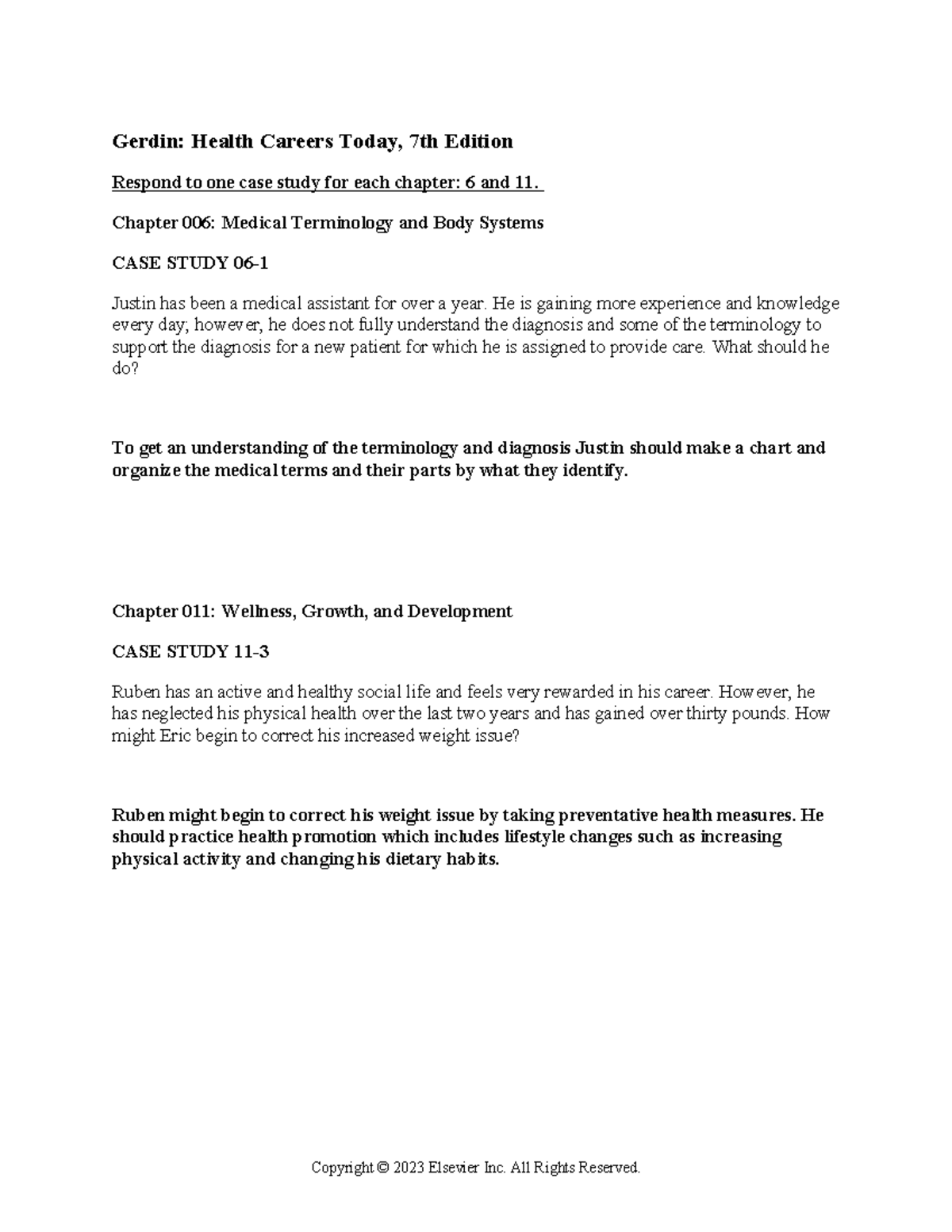 AHP101 Week 3 Case Studies: Medical Terminology & Wellness - Studocu