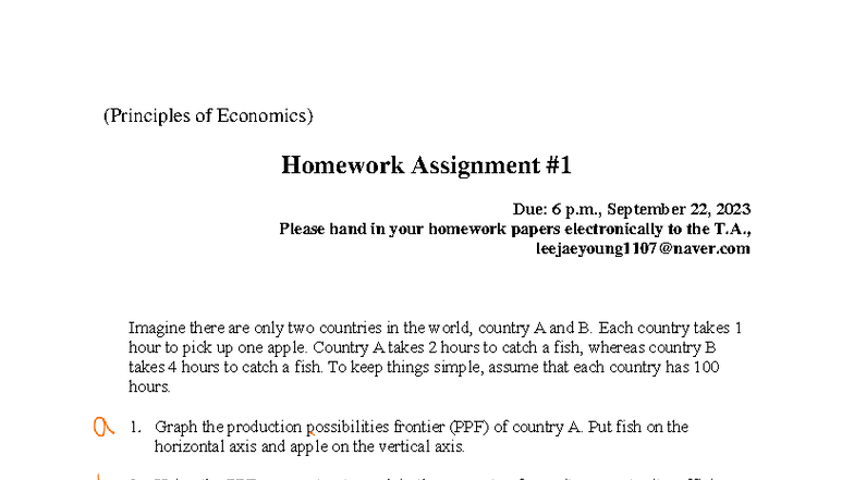 Principles of Economics (ECO101) Homework Assignment 1 - Studocu