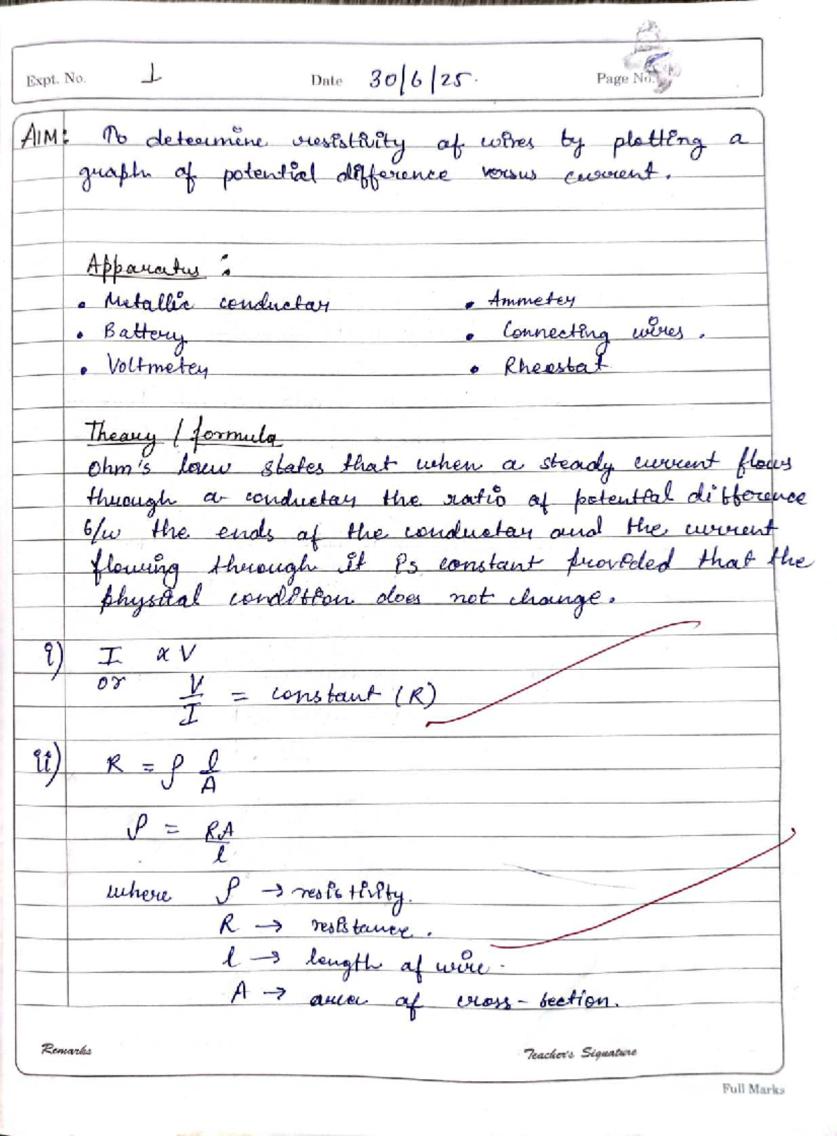 Physics Lab Report: Expt. No. 1-5 on Resistance & Diode Characteristics ...
