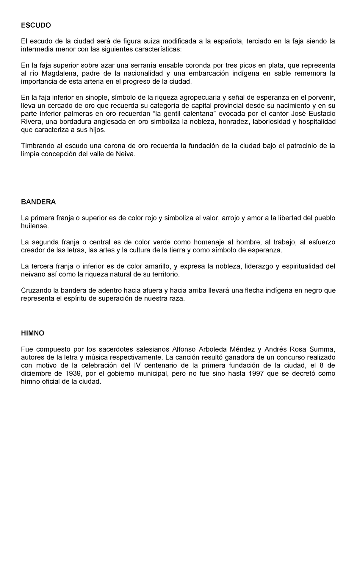 ESCUDO y BANDERA de la Ciudad: Información Básica - Studocu