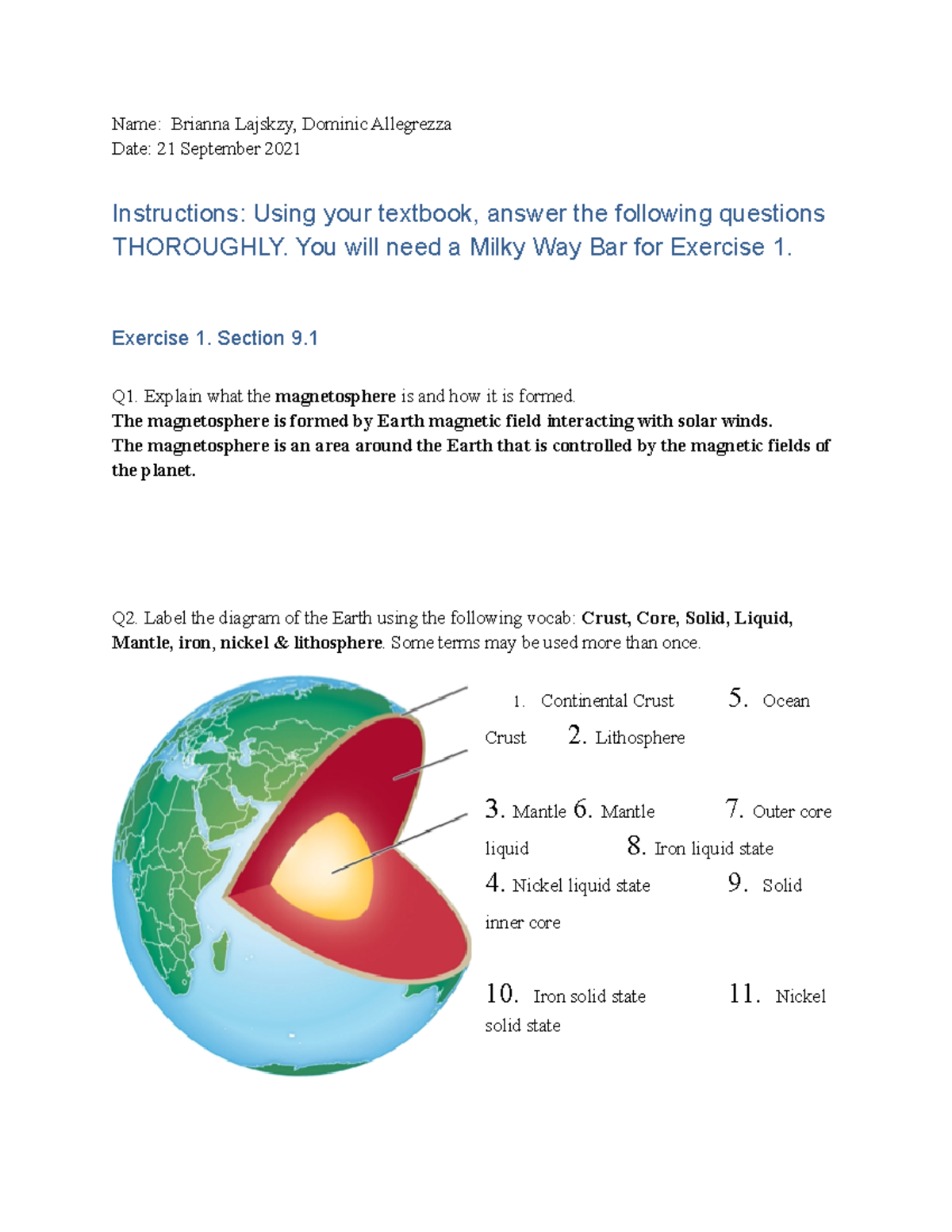Chapter 9 Lab Activities: Exploring Earth’s Structure & Processes - Studocu
