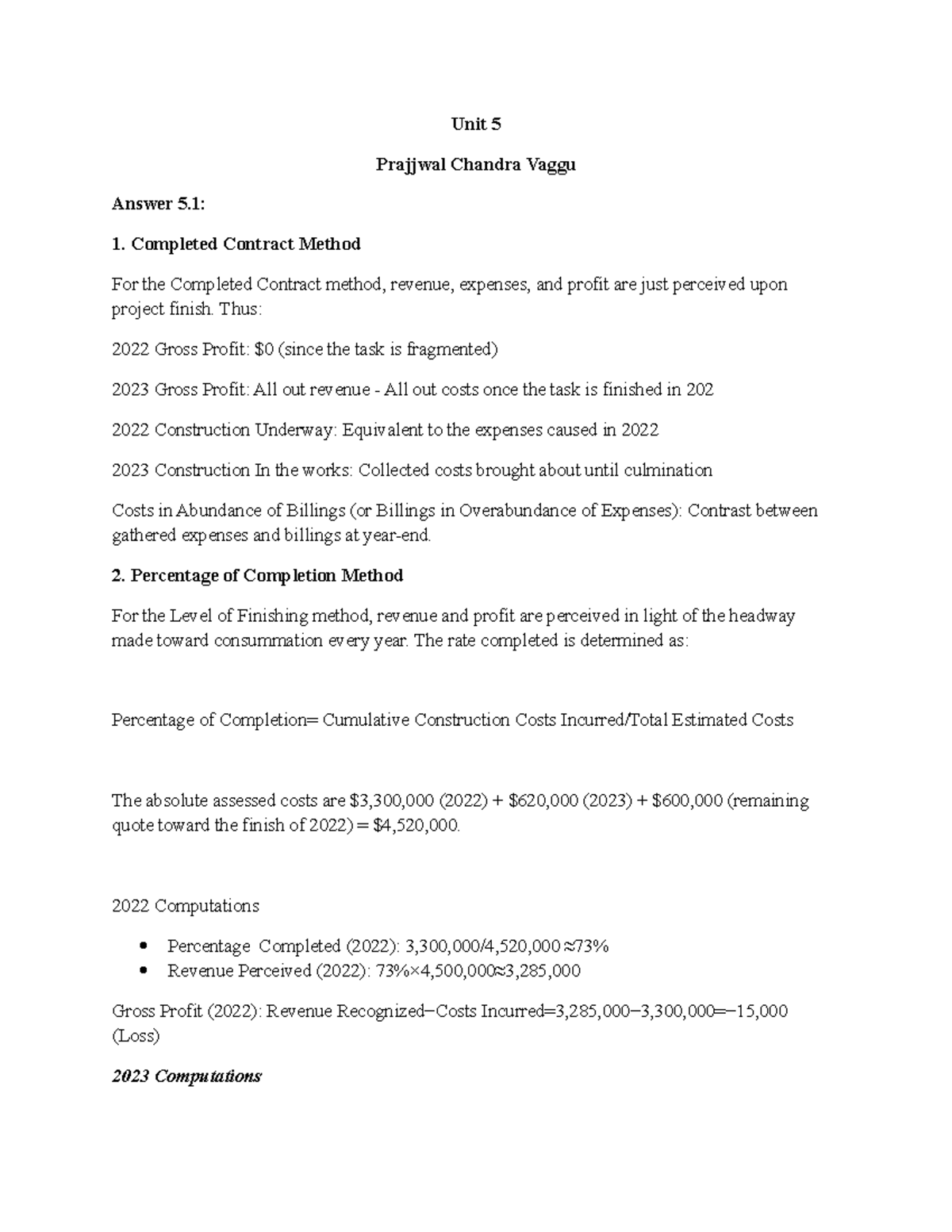 Unit 5 - accounts balance sheets - Unit 5 Prajjwal Chandra Vaggu Answer ...