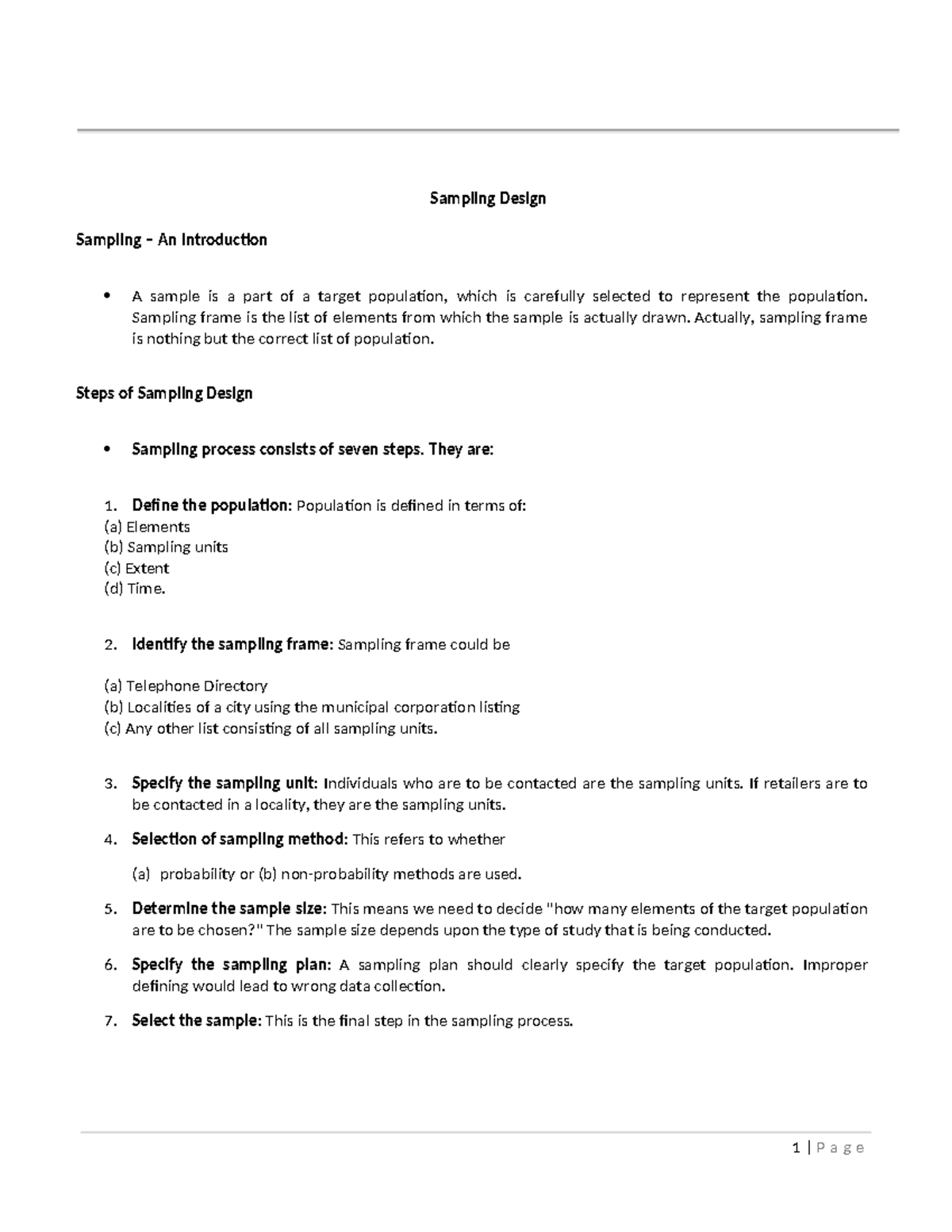 Sampling Design: An Intro to Methods & Steps in Survey Research - Studocu