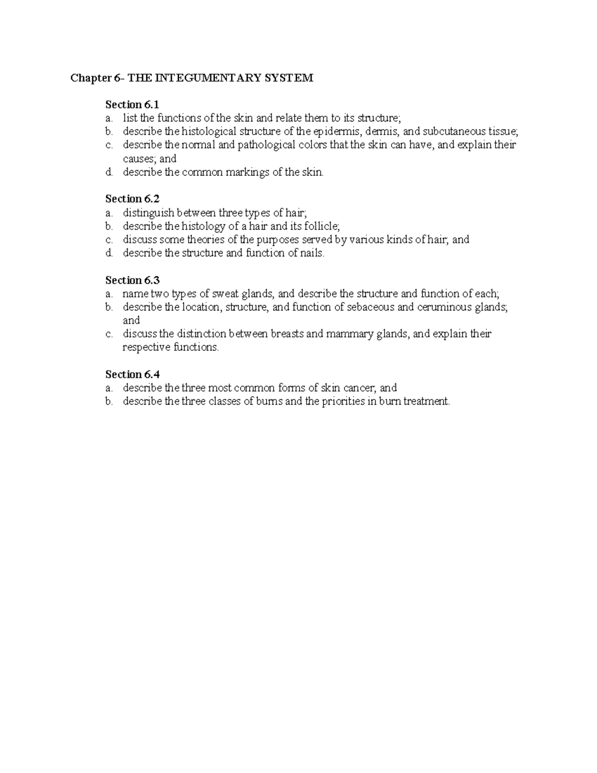 6 Integumentary Student review - Chapter 6- THE INTEGUMENTARY SYSTEM ...
