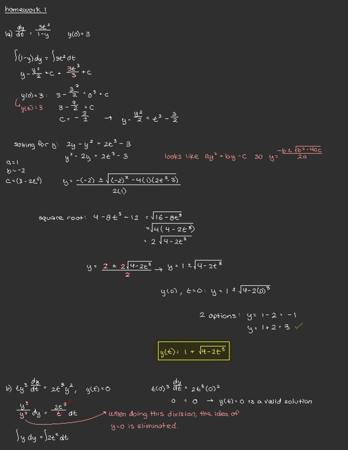 1st Order Linear ODE Practice Examples & Solutions (MATH 101) - Studocu