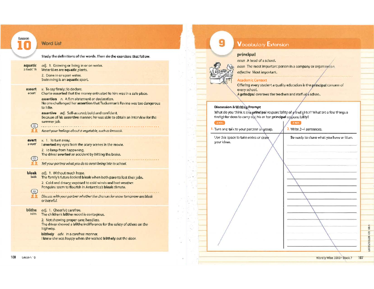 Lesson 10 Vocabulary Word List for Wordly Wise Book 7 - Studocu