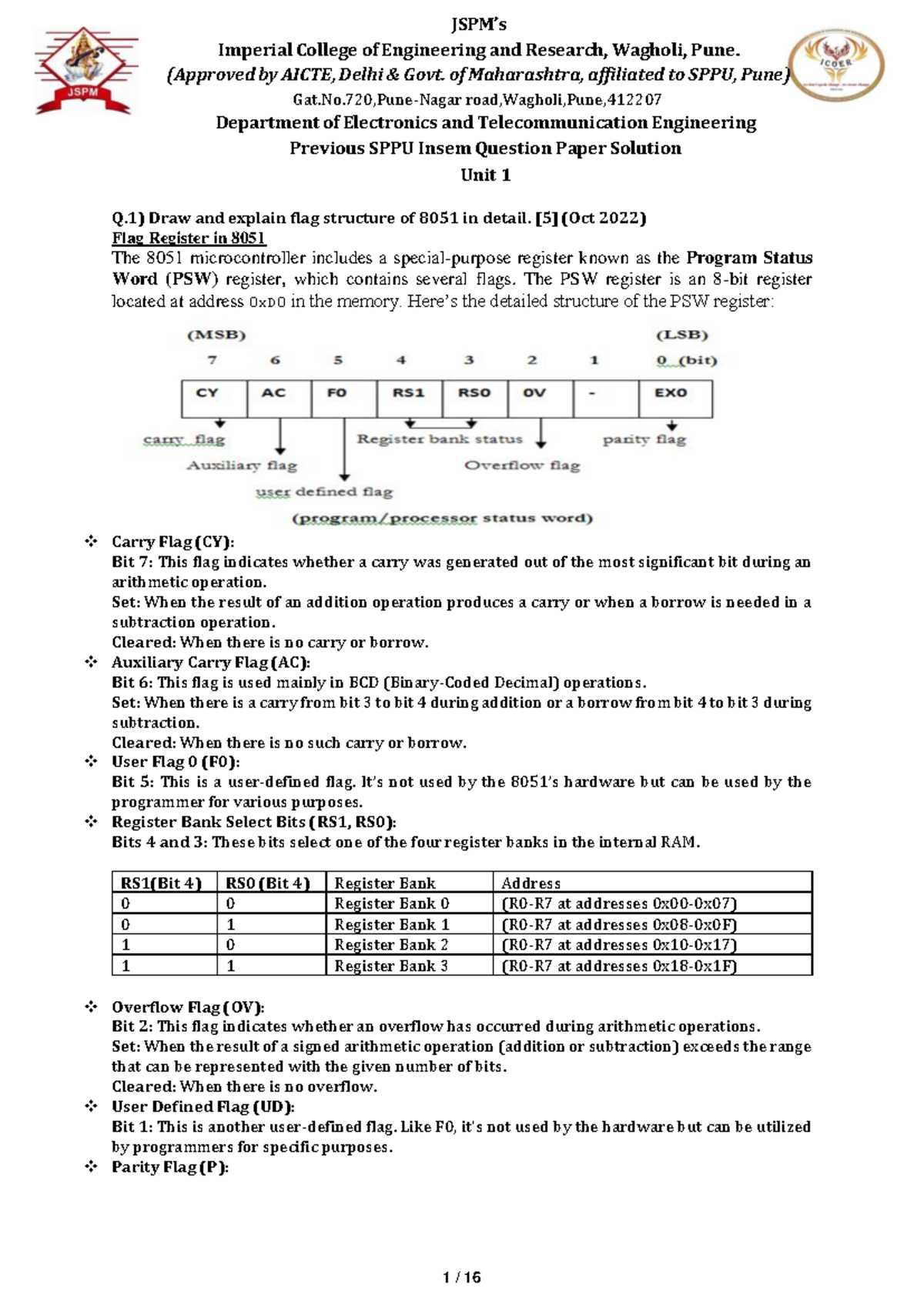 MIC 101: SPPU Insem Question Paper Solutions for Unit 1 (Oct 2022 ...