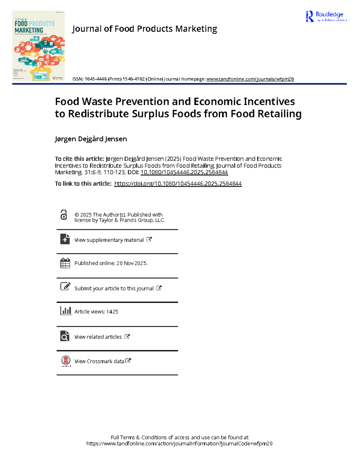 Food Waste Prevention Strategies: Economic Incentives for Surplus ...