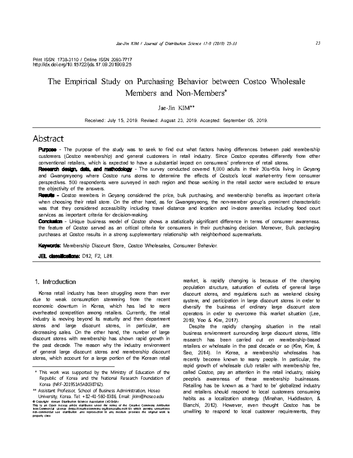 The Empirical Study on Purchasing Behavior between Costco Wholesale ...