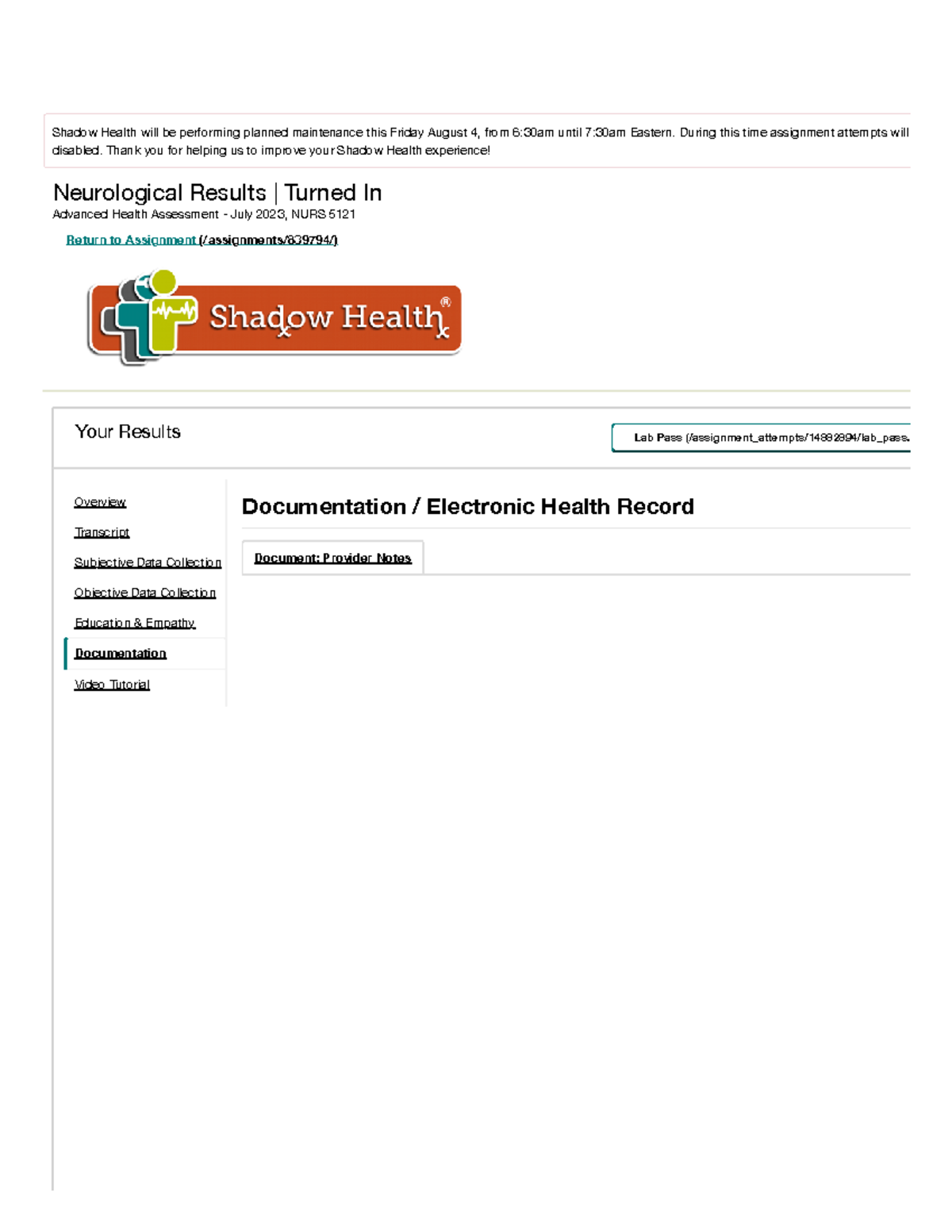 NURS 5121 Advanced Health Assessment: Neurological Documentation - Studocu