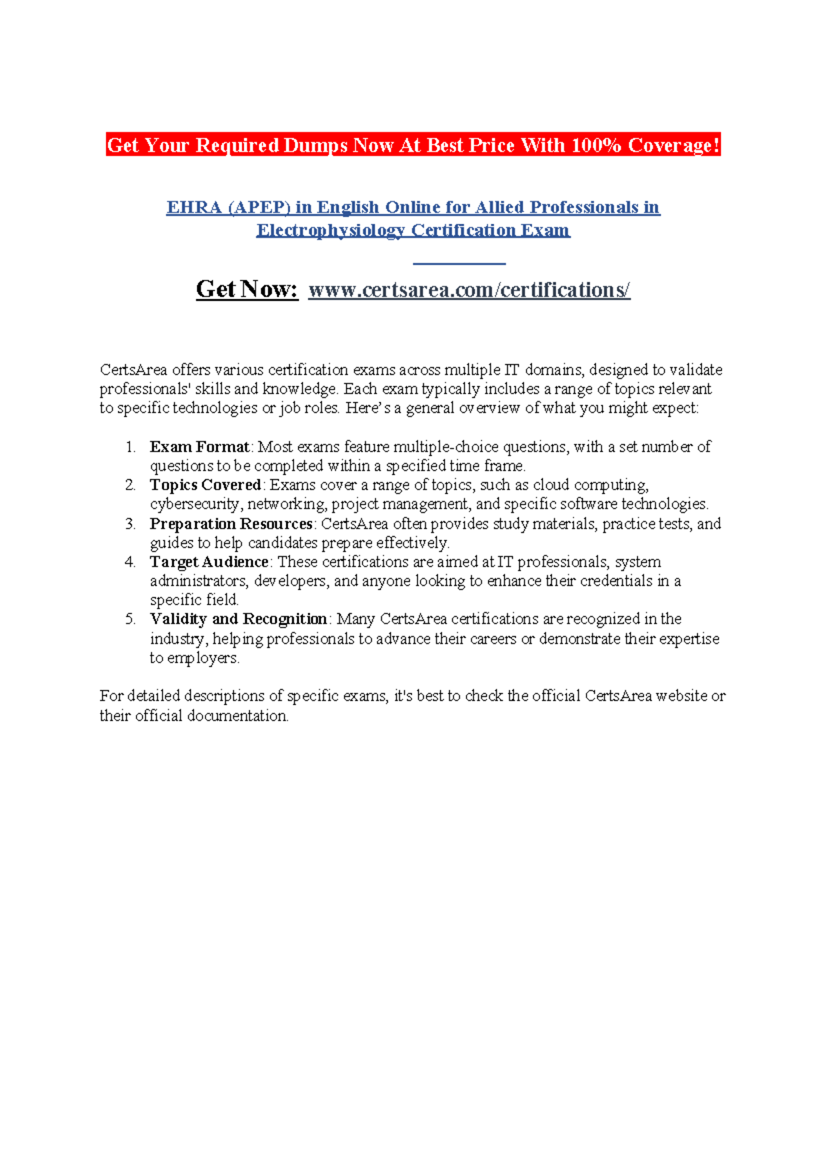 EHRA (APEP) in English Online for Allied Professionals in Electrophysiology Certification Exam ...
