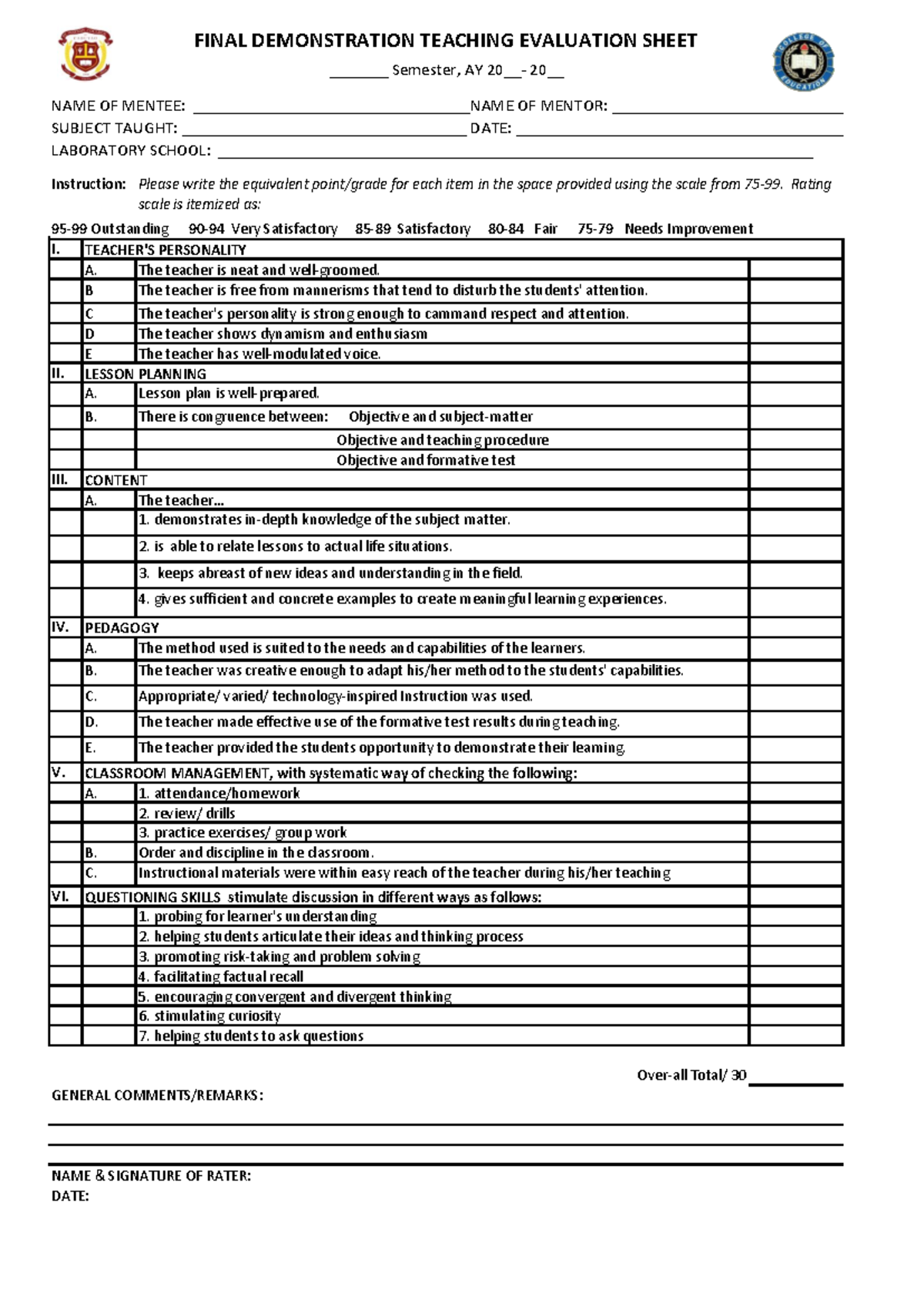 Final- Demonstration- Teaching- Evaluation- Sheet - LABORATORY SCHOOL ...