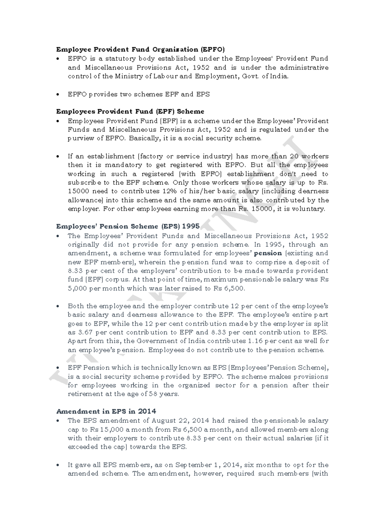 EPFO EPF and EPS - Employee Provident Fund Organization (EPFO) EPFO is ...