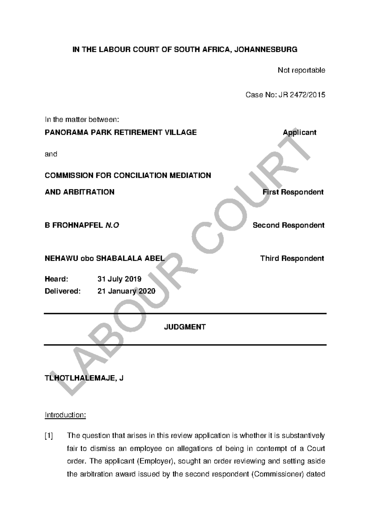 6 - 14 when should you bring exemption applications - IN THE LABOUR ...