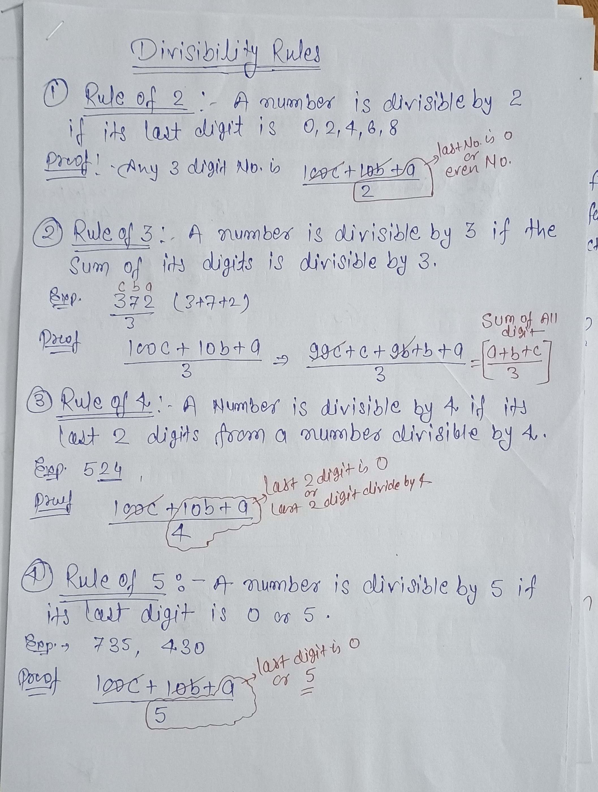 Divisibility Rules: Understanding Key Concepts and Examples - Studocu