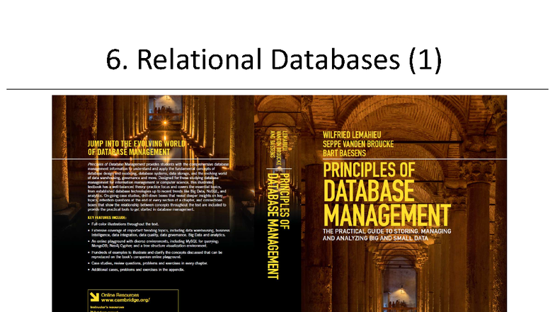 Chapter 6 - Relational Databases Overview and Key Concepts - Studocu