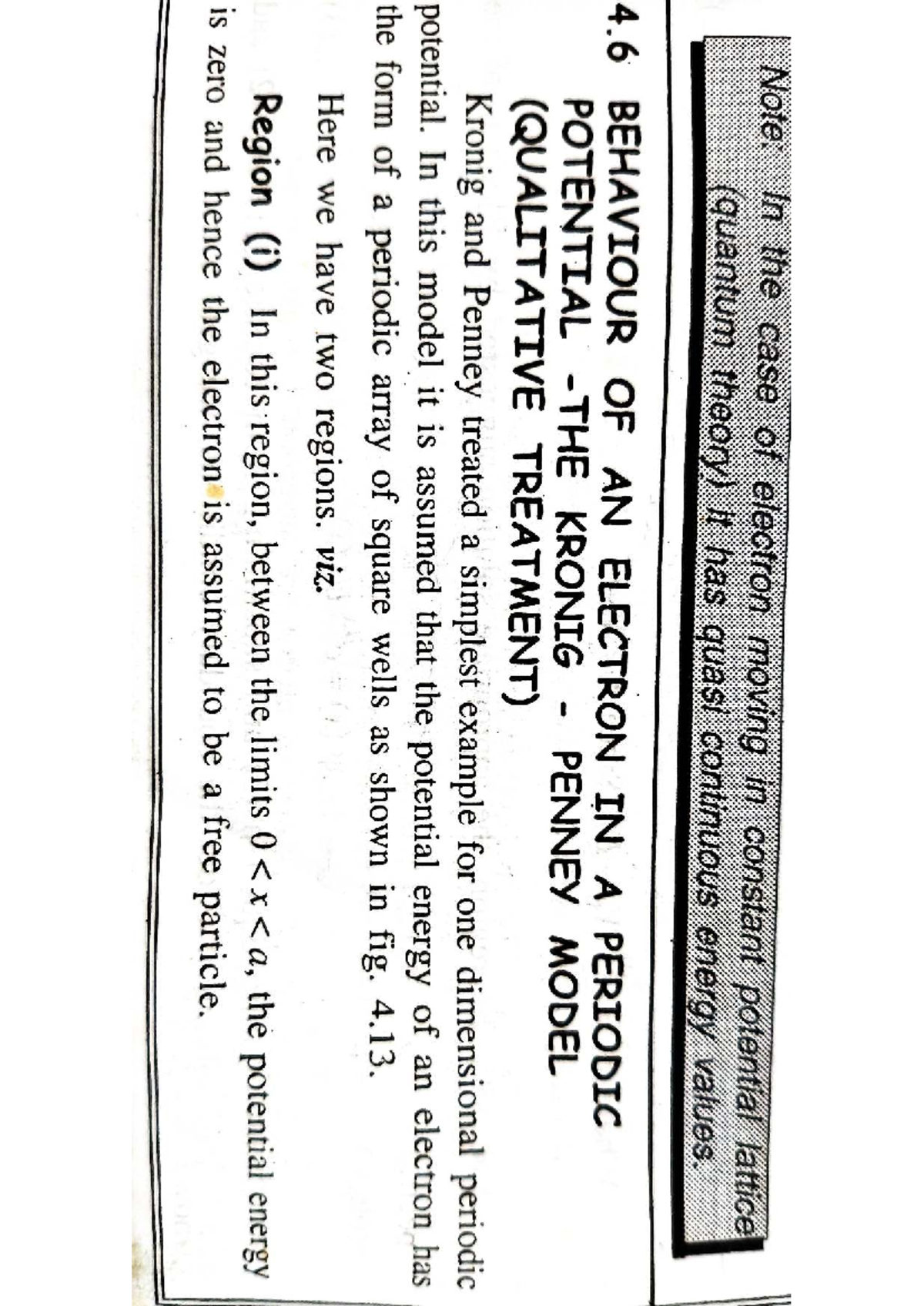 Kronig-Penney Model: Detailed Notes on Electron Behavior in Periodic ...