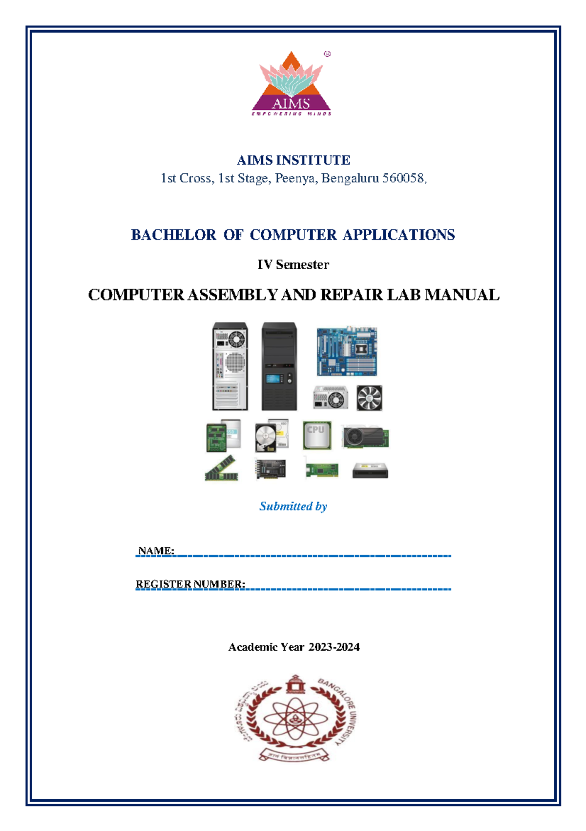 Computer Assembly and Repair Lab Manual 2023 - BCA IV Sem - Studocu