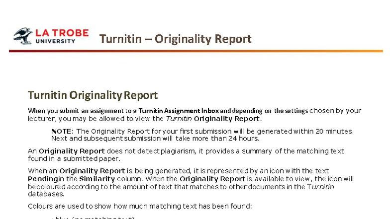 Turnitin Originality Report Guide for Students - Studocu