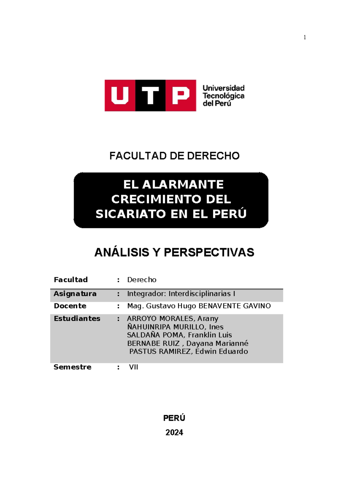 Semana 02 - El alarmante crecimiento del sicariato en el Perú Análisis ...