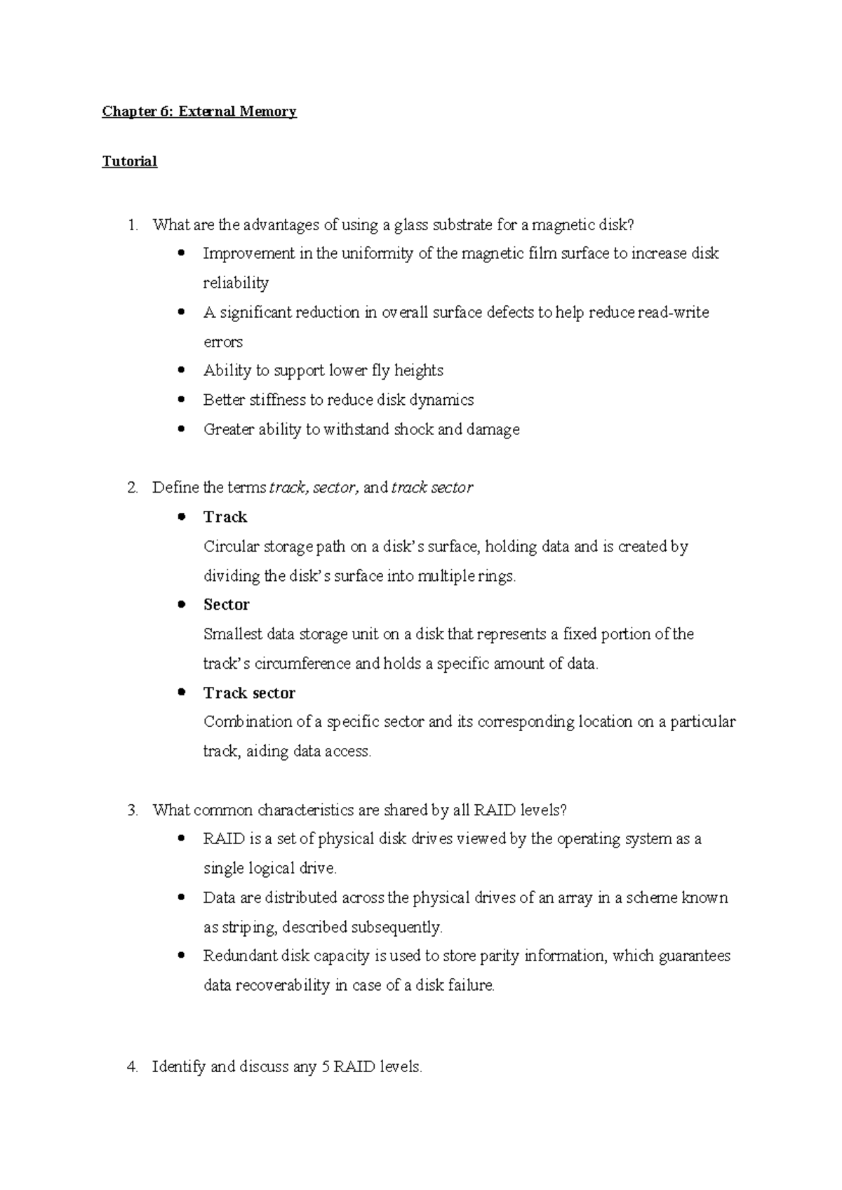 Chapter 6 Tutorial: External Memory Systems and RAID Configurations ...