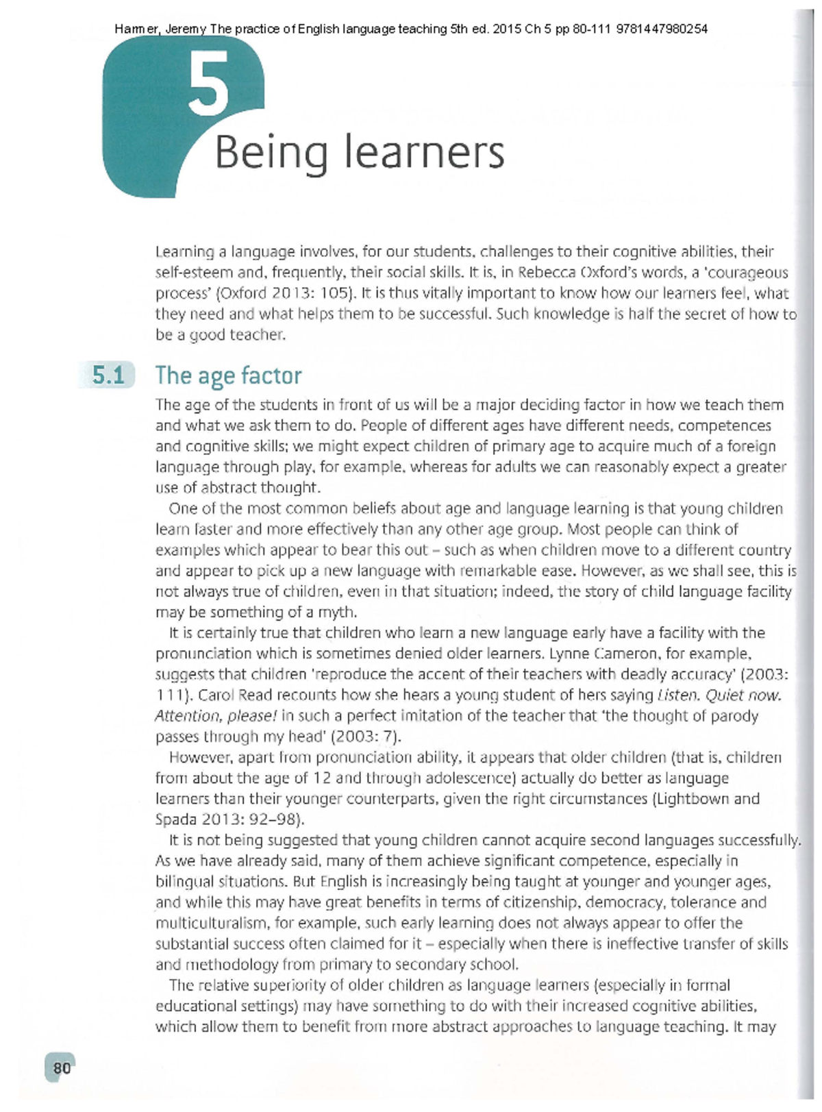 Being Learners: Teaching English to Children (Chap 5) - Studocu