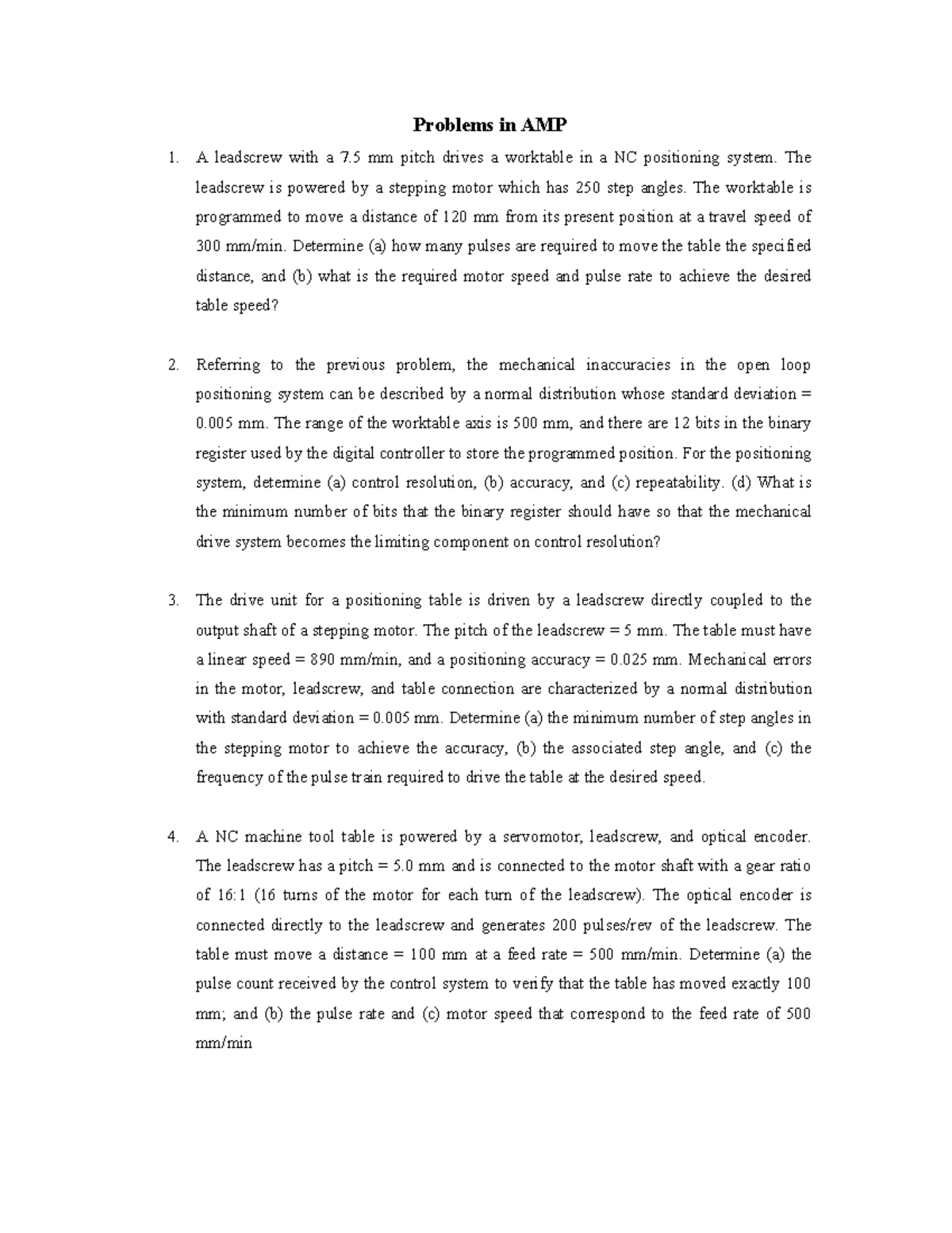 AMP 101 - Final Exam Tutorial Questions on Positioning Systems - Studocu