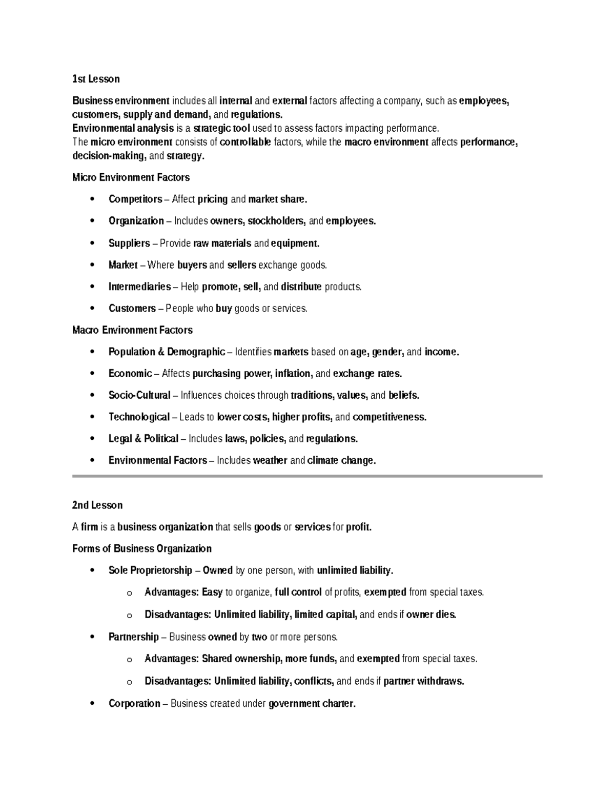Applied-ECO- Business Environment and Industry Analysis Reviewer - Studocu