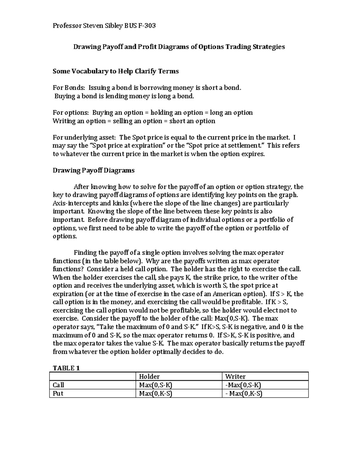 Options Trading Strategies: Payoff & Profit Diagramming Guide - Studocu