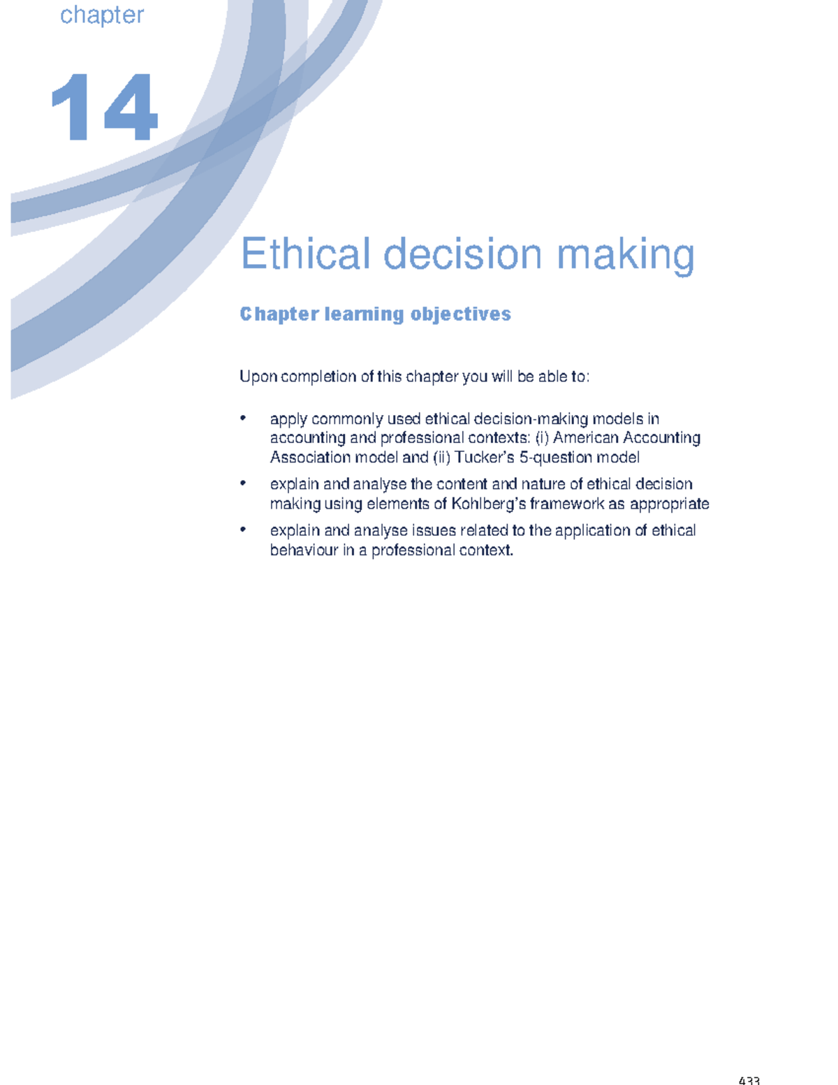 Chapter 14 Ethical decision making - Ethical decision making Chapter ...