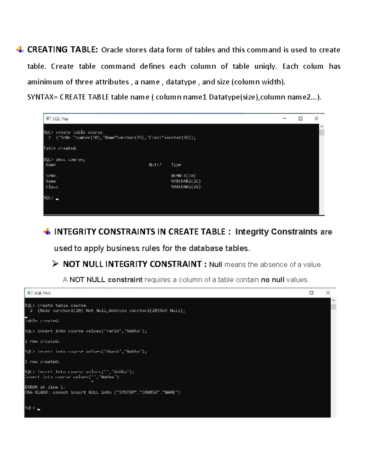 SQL Lab - Comprehensive Guide to Creating and Modifying Tables for BCA - Studocu