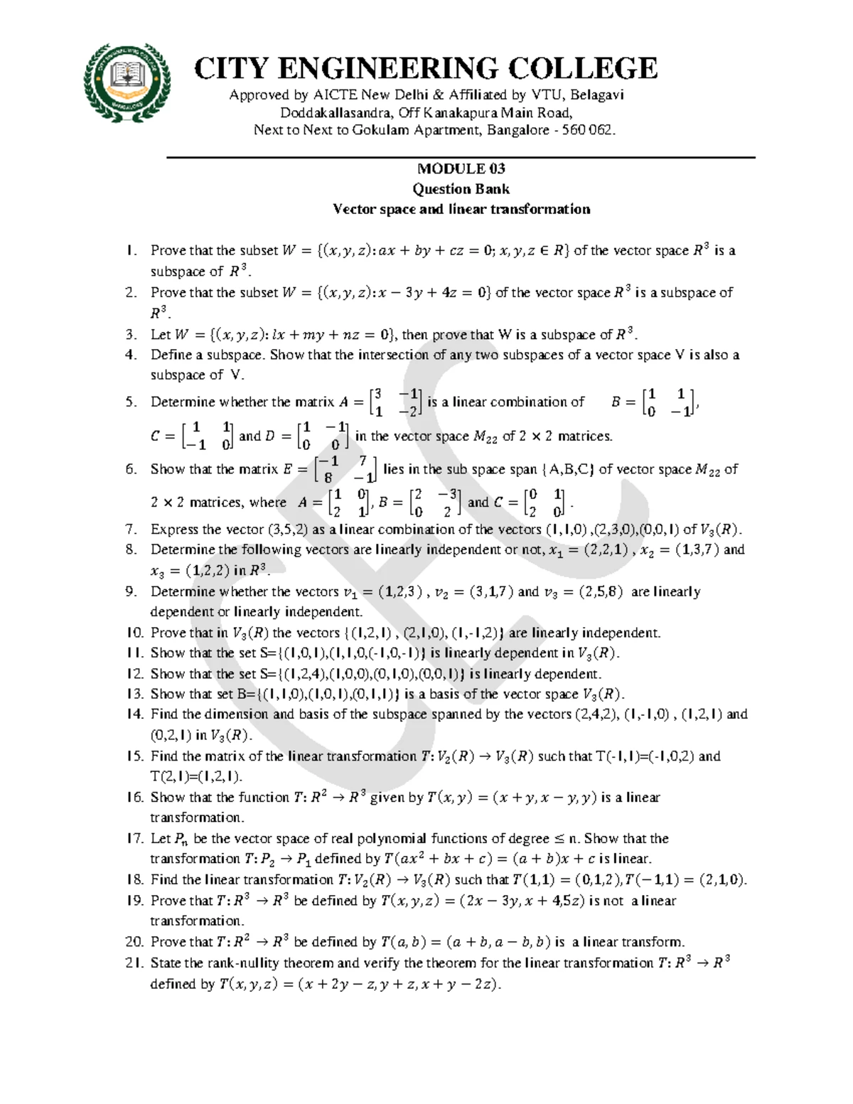 Module 05 Numerical Methods Question Bank (QB) - Studocu