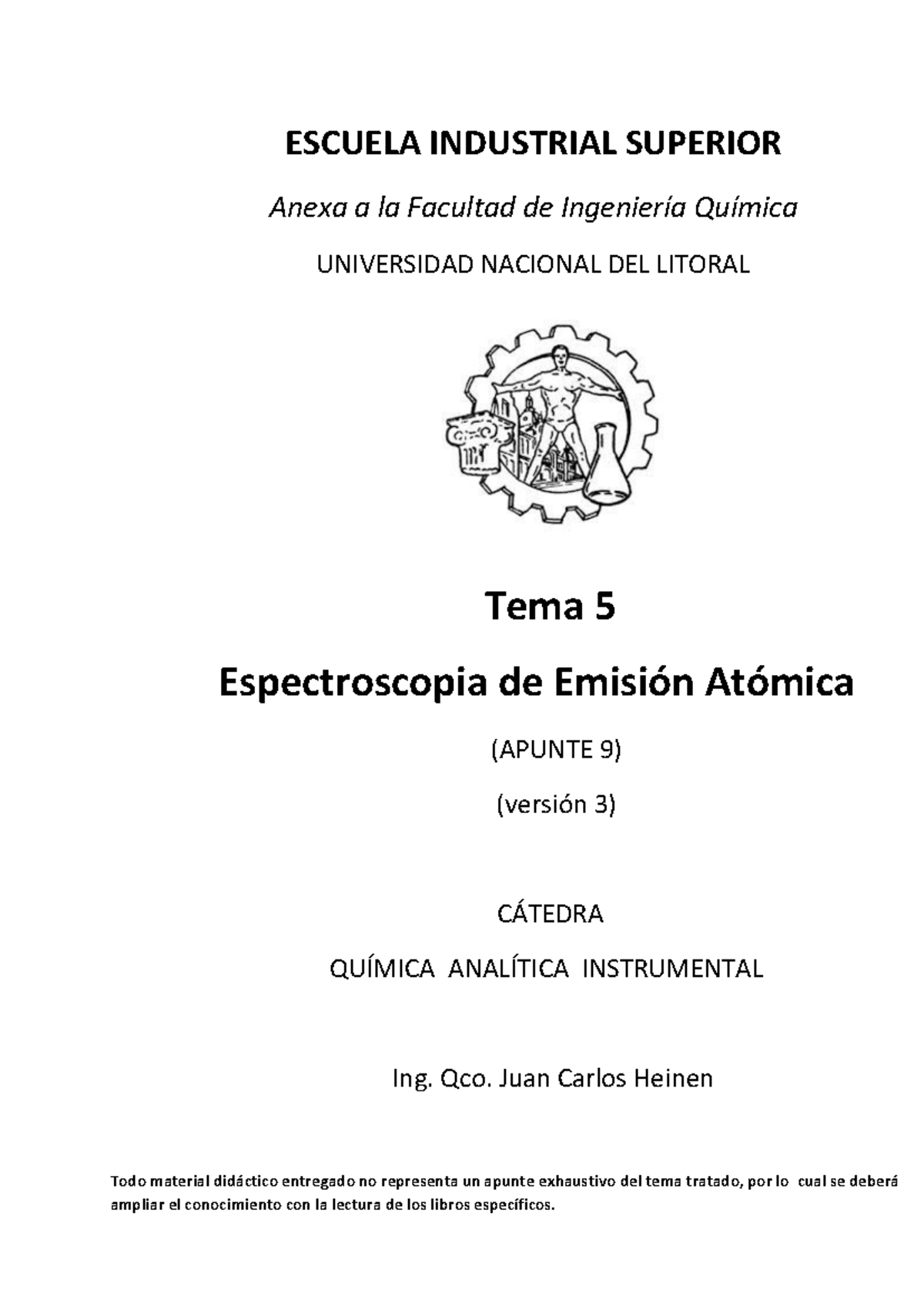 Espectroscopia de Emisión Atómica (APUNTE 9) - Química Analítica - Studocu